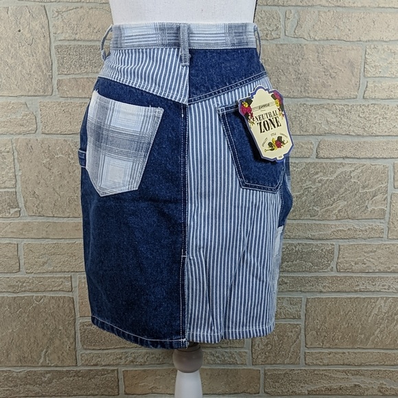 Neutral Zone | Skirts | Nwt Patchwork Denim Skirt Vtg Mini | Poshmark